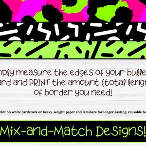 Bulletin Board Borders | Neon Retro Theme Classroom | Printable Border ...