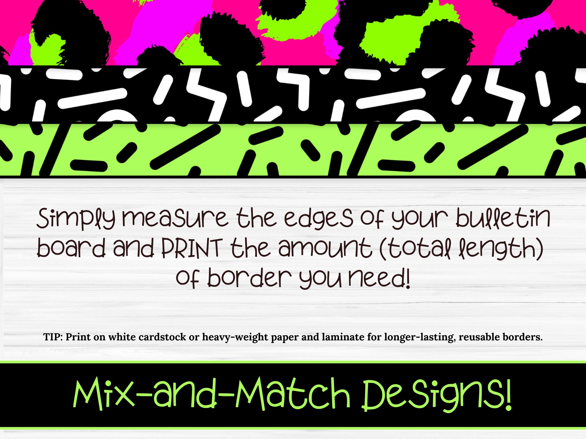 Retro Neon Border Strips for Classroom Bulletin Board - Etsy