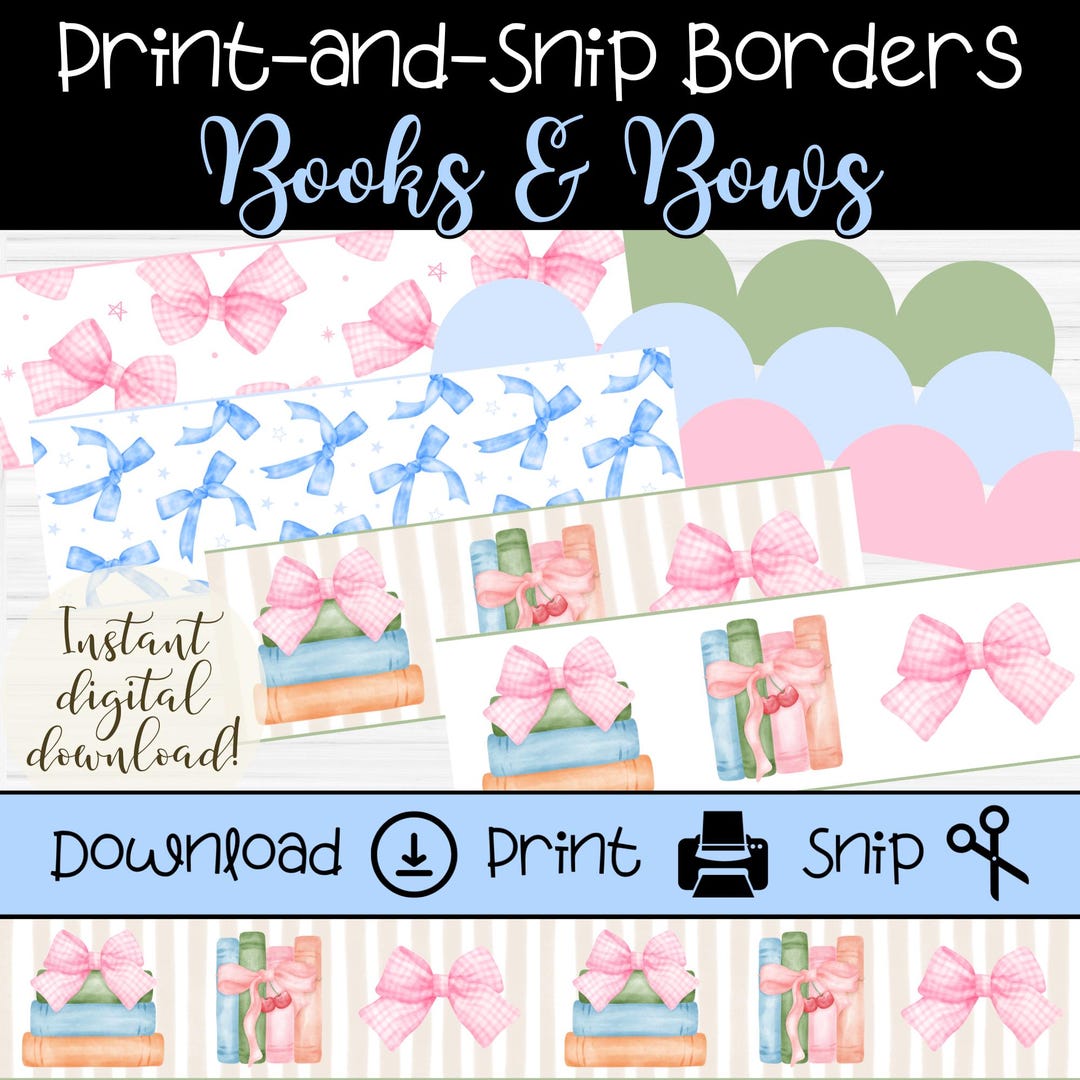 Bow Bulletin Board Borders | Classroom Books & Bows Theme | Trendy ...
