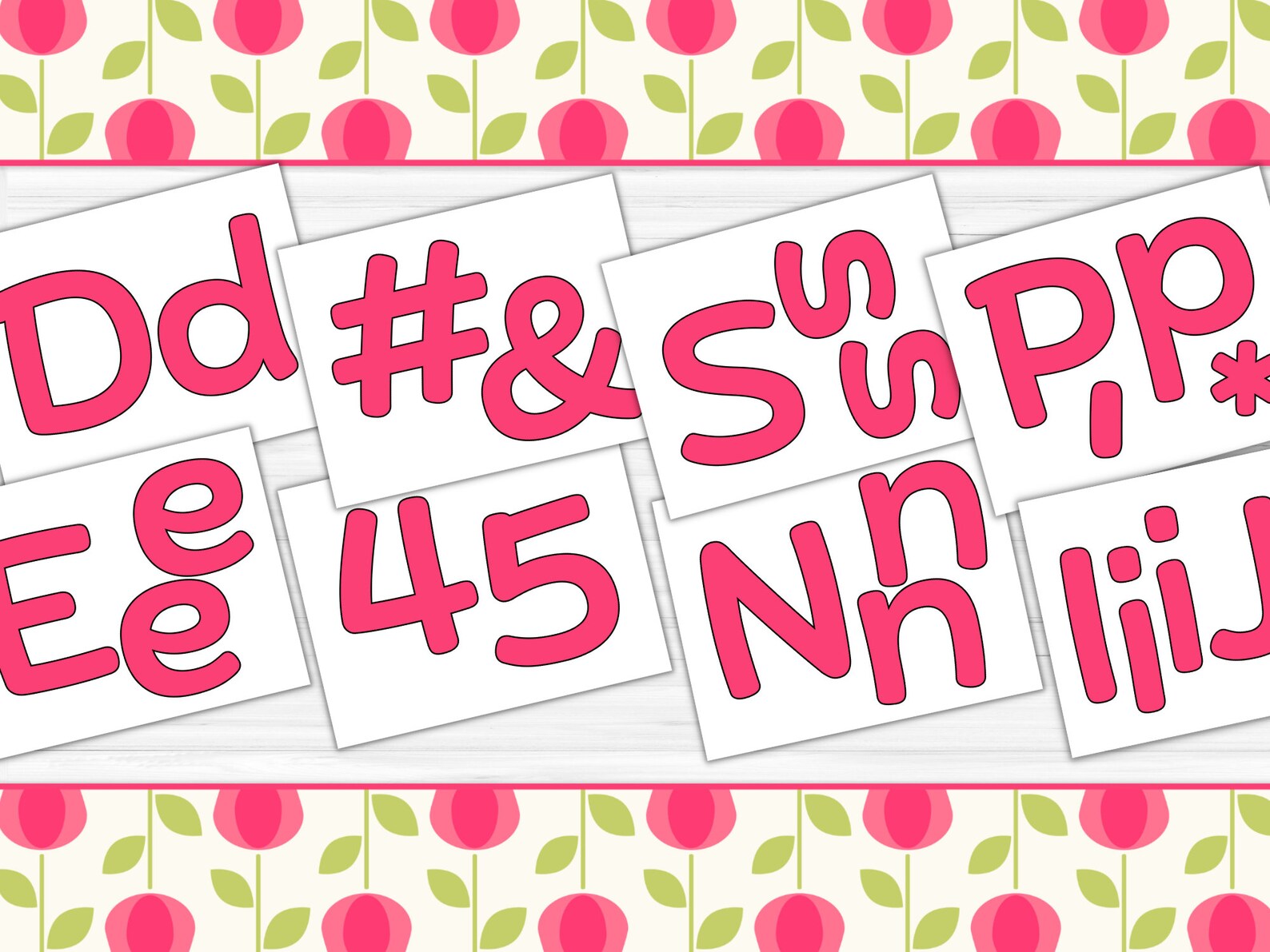 Bulletin Board Border and Letters Combo Set Printable Spring - Etsy