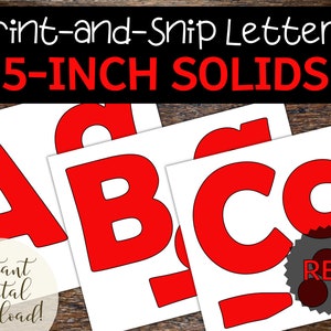 Red Bulletin Board Letter Set, Printable Digital Download for Teachers ...