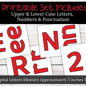 Candy Apple Red Bulletin Board Letters, Printable 5-inch Block Alphabet ...