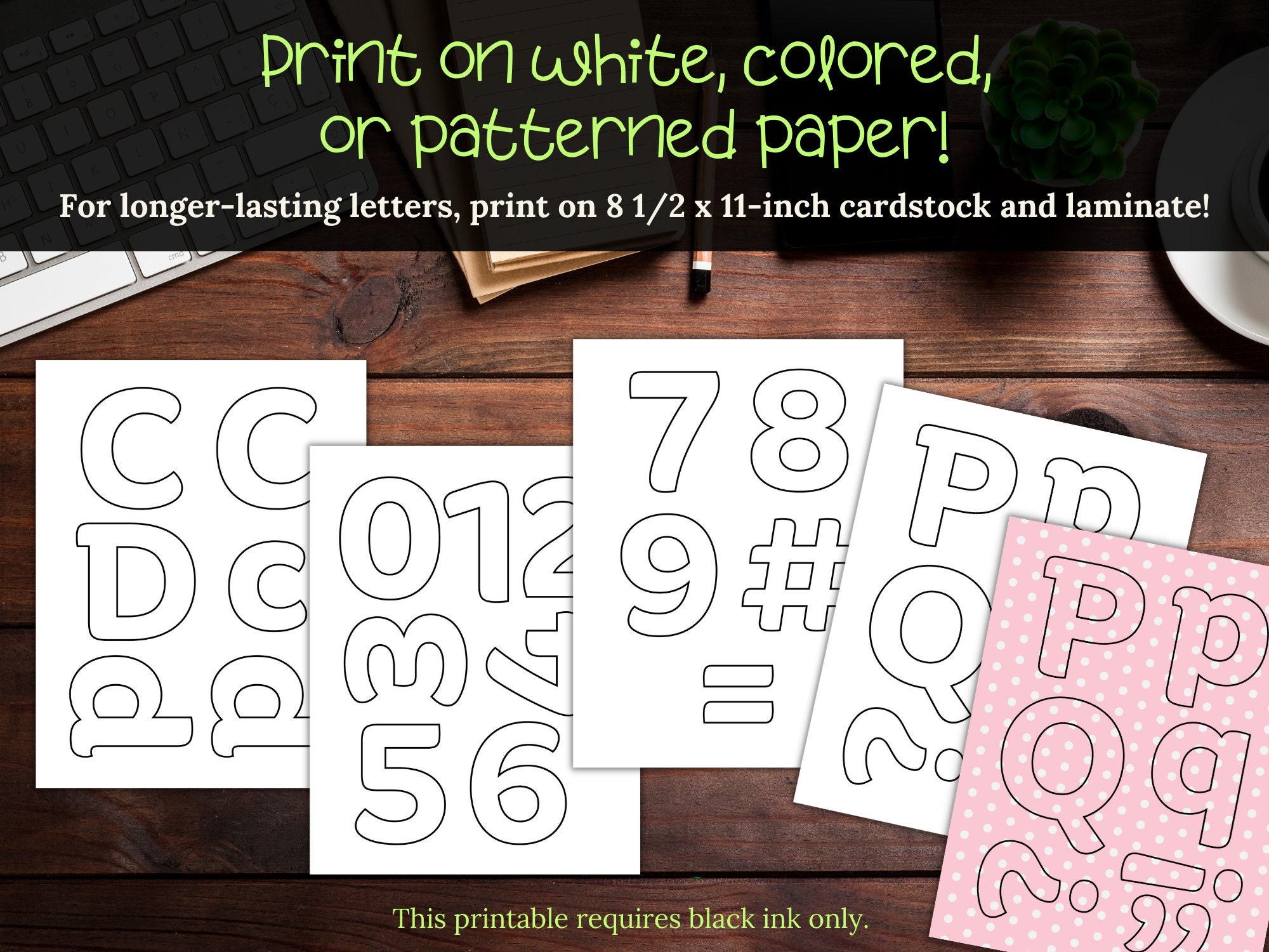 Printable Bulletin Board Letters: 3-inch Mini Alphabet & Numbers (PDF ...