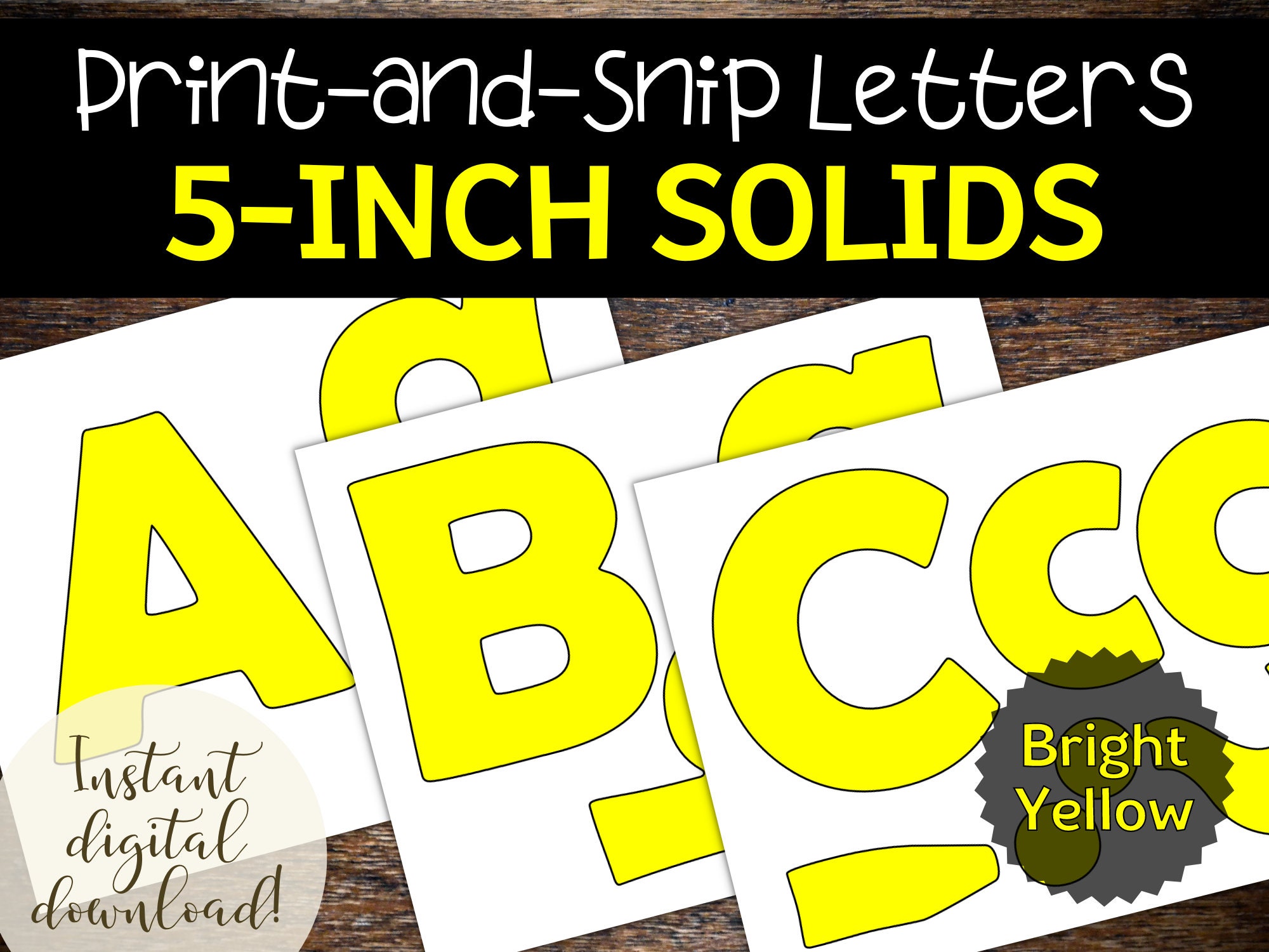 Printable Yellow Bulletin Board Letters With Black Outline for ...