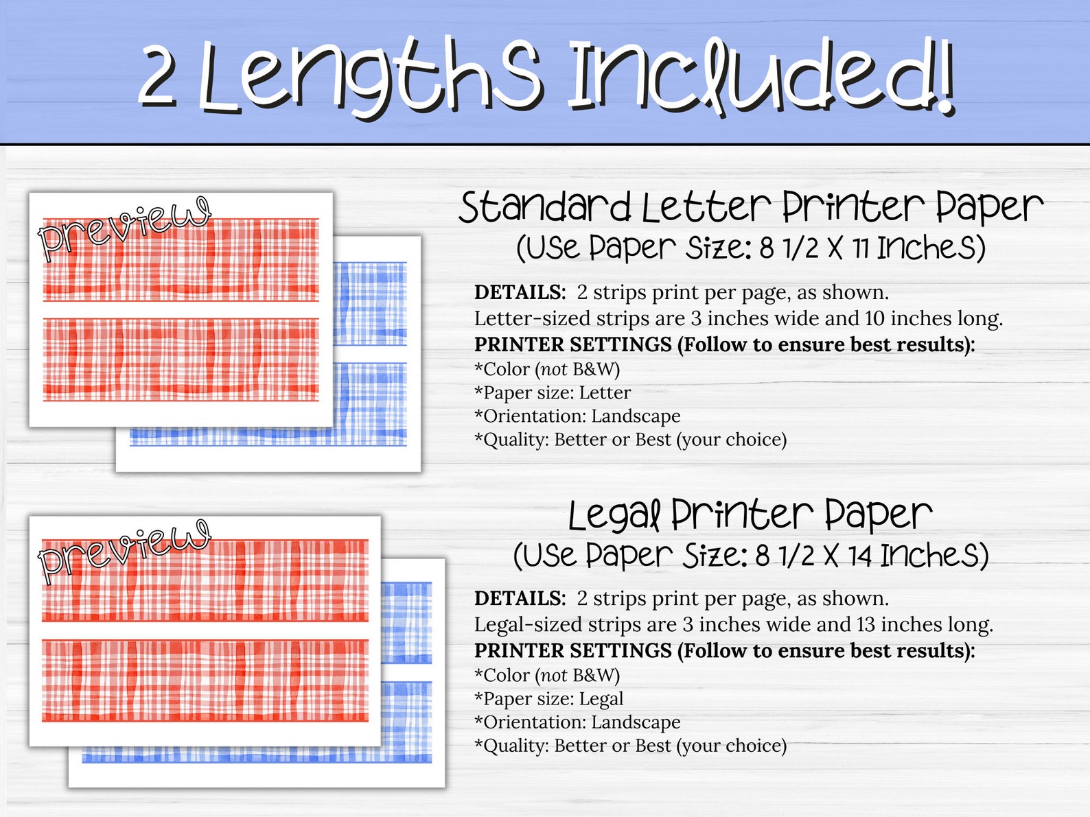 Watercolor Plaid Bulletin Board Border: Red & Blue Printable Trim ...