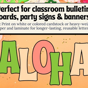 Printable Bulletin Board Letter Set | Tropical Style Font | Hawaiian ...