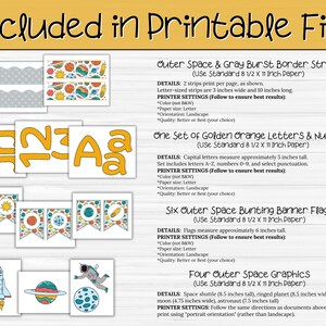 Outer Space Bulletin Board Set, Printable Bunting, Orange Letters ...