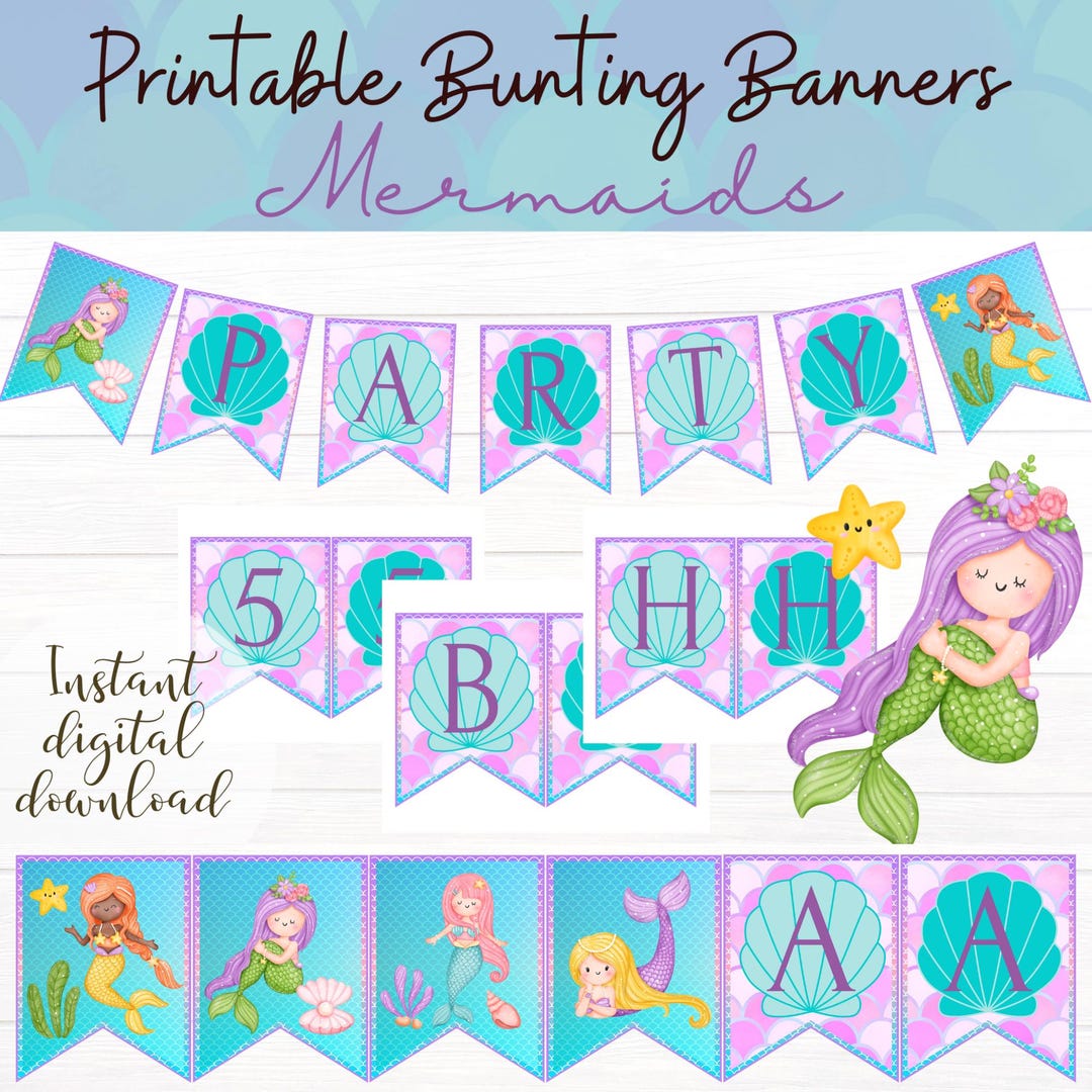 Mermaid Bunting Banner | Under the Sea Theme | Classroom Bulletin Board ...