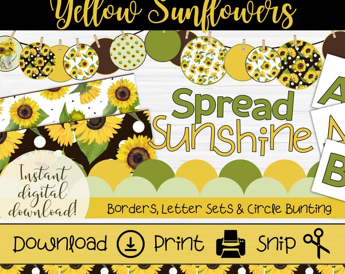 Sunflower Bulletin Board Set for School, Church, or Home - Etsy