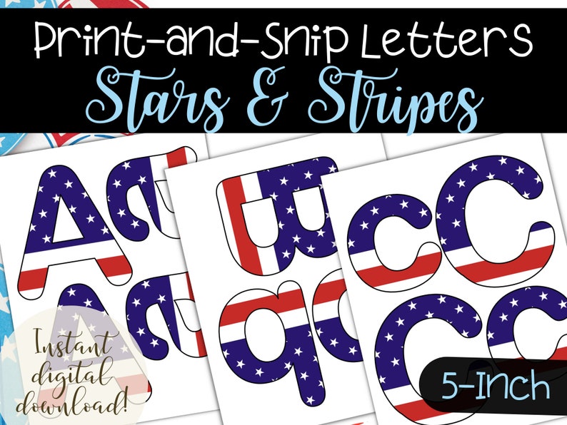 American Flag Bulletin Board Letters: Stars & Stripes (digital Download ...