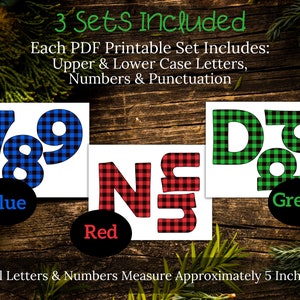 Buffalo Plaid Printable Letters for Holiday Bulletin Boards, Signs ...