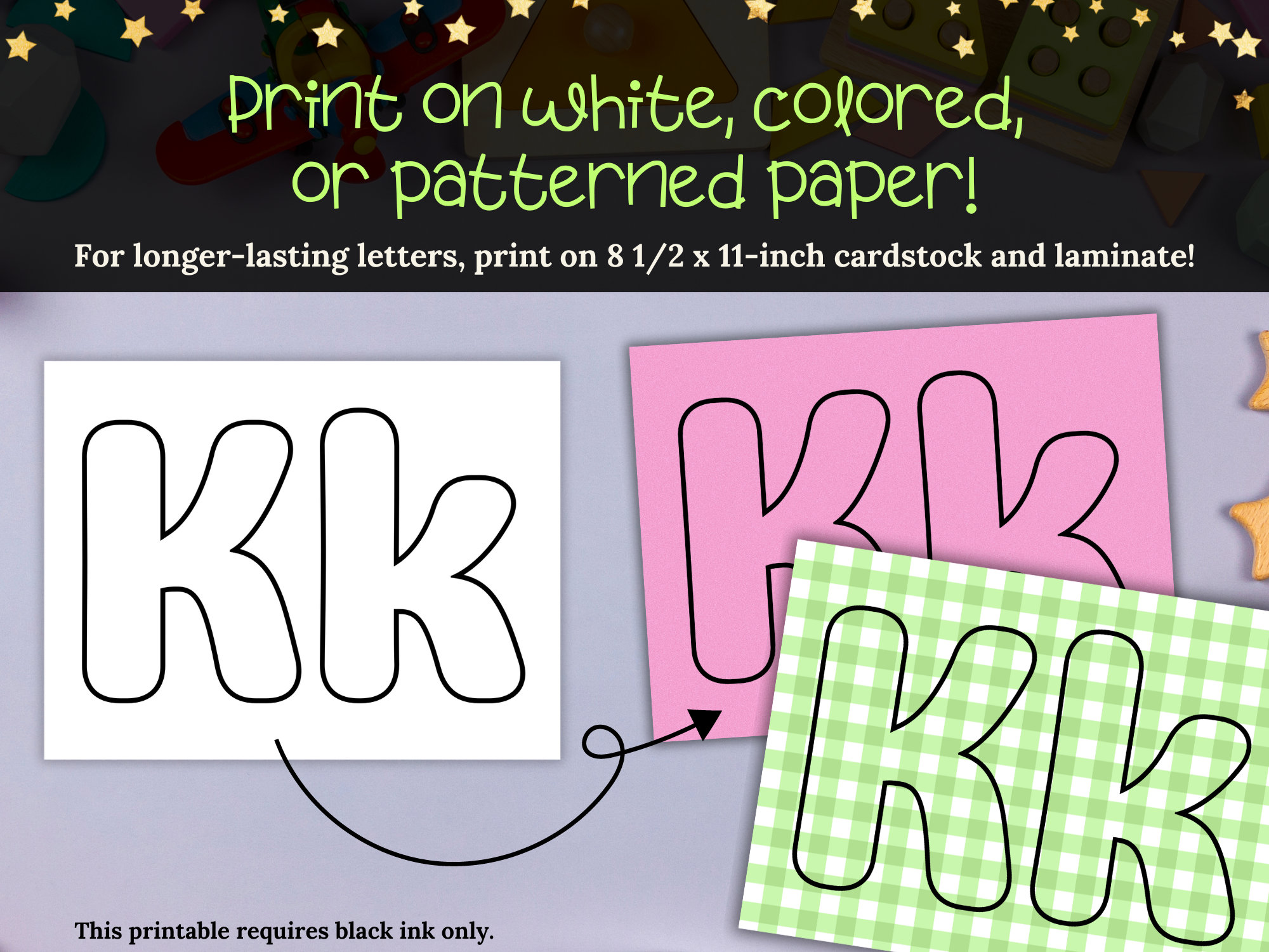 Big Bulletin Board Letters 6 Inch Printable Letters Classroom Letters ...