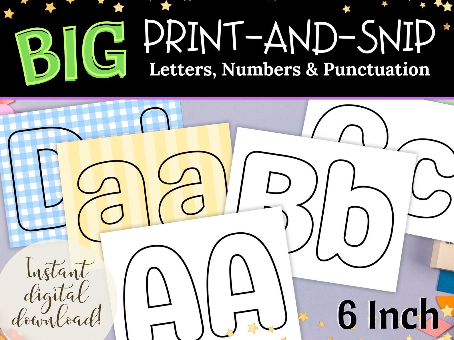 6 Inch Printable Bubble Letters | DIY Classroom Decor (PDF) - Etsy