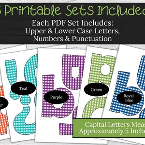 Gingham Bulletin Board Letter Sets | Country Theme | Printable 5 Inch ...