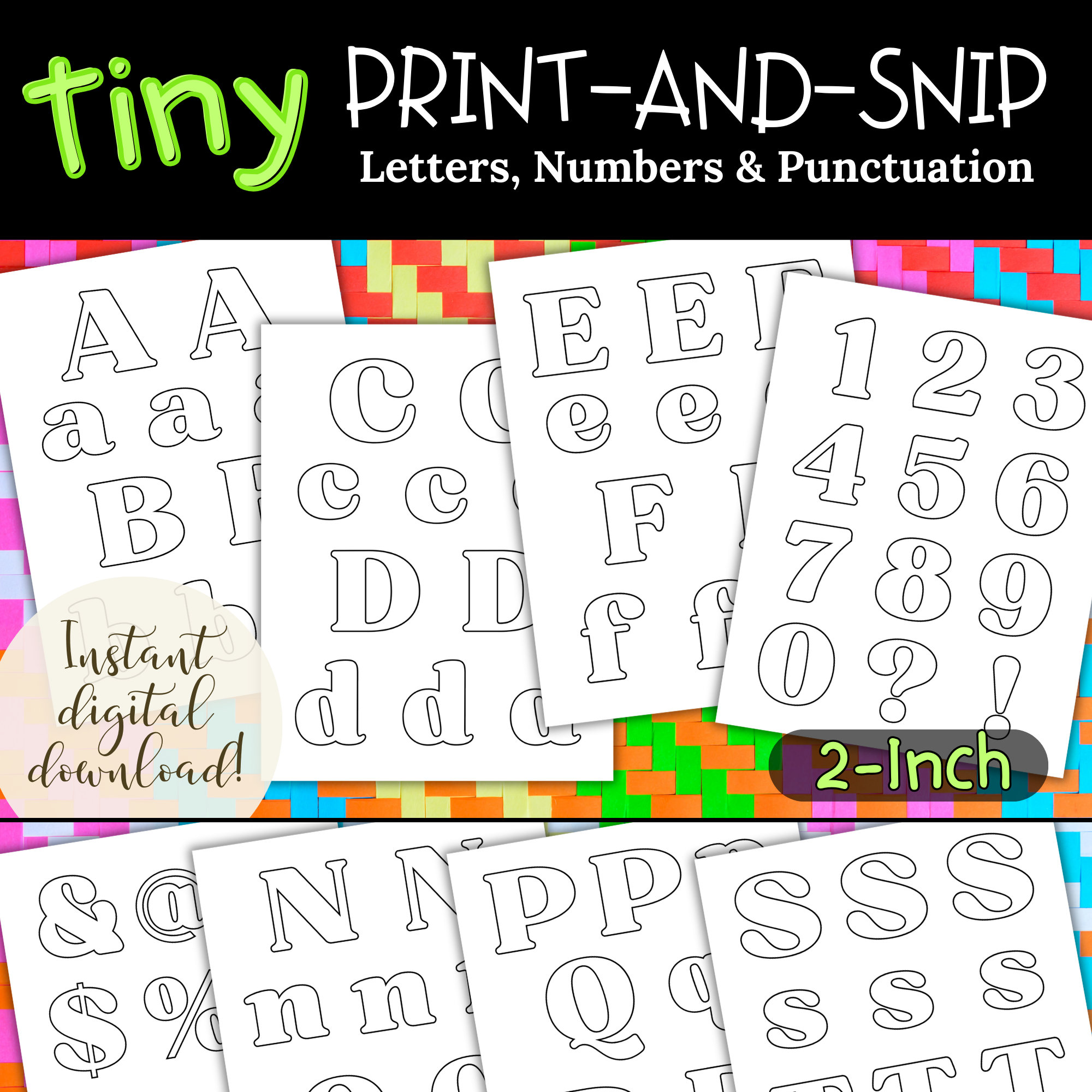 Tiny Message Board & Project Letter Set, PDF Printable Bulletin Board ...