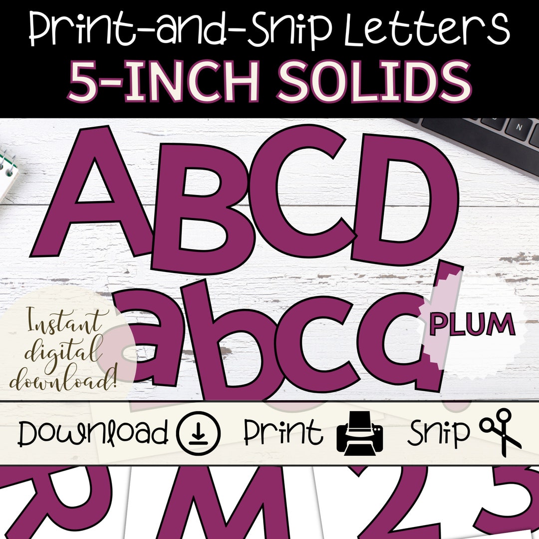 Plum Purple Bulletin Board Letters: Printable Classroom Decor (digital ...