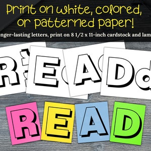 Bulletin Board Block Letters | Printable 3D Shadow Letters & Numbers ...