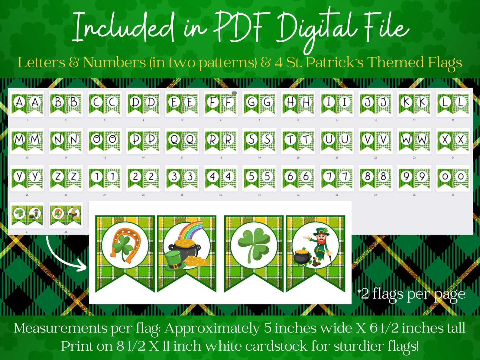 Printable St. Patrick's Day Bunting Banner Flags DIY - Etsy