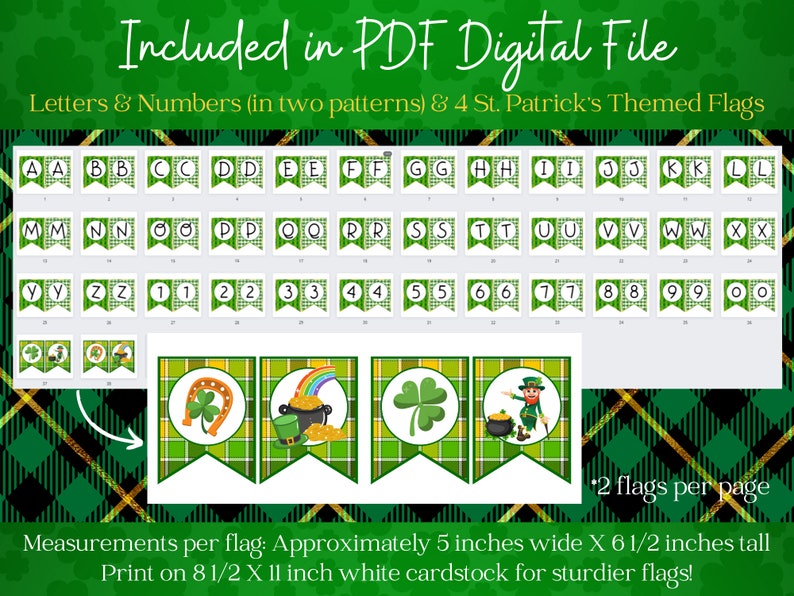 Printable St. Patrick's Day Bunting Banner Flags, DIY Holiday Decor for ...