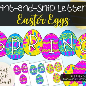 Printable Easter Egg Letter Sets for Bulletin Boards, Holiday Party ...