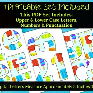 Printable Popsicle Themed Bulletin Board Letters and Numbers - Etsy