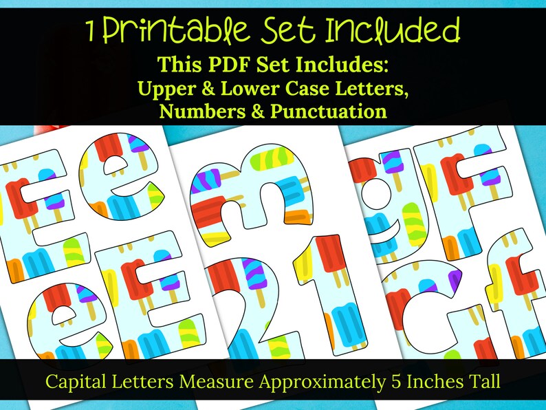 Printable Popsicle Themed Bulletin Board Letters and Numbers - Etsy