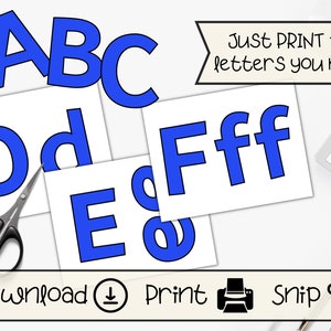 Royal Blue Letter Set | Printable Bulletin Board Letters | DIY Signs ...