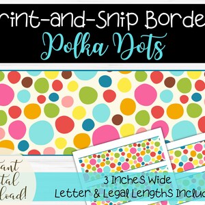 Polka Dots Border | Bulletin Board Trim | Bright & Colorful Pattern ...