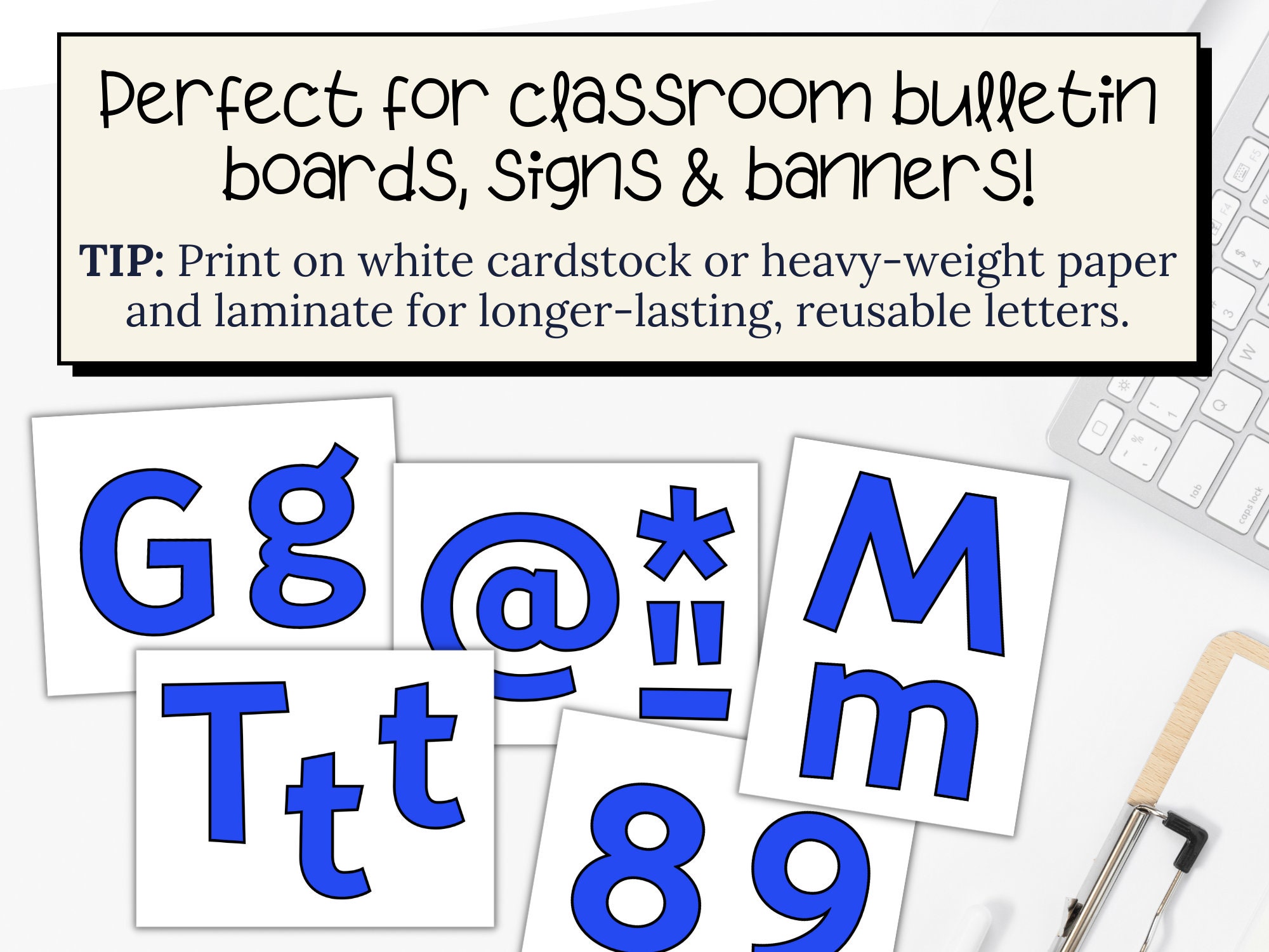 Royal Blue Letter Set Printable Bulletin Board Letters DIY Signs ...