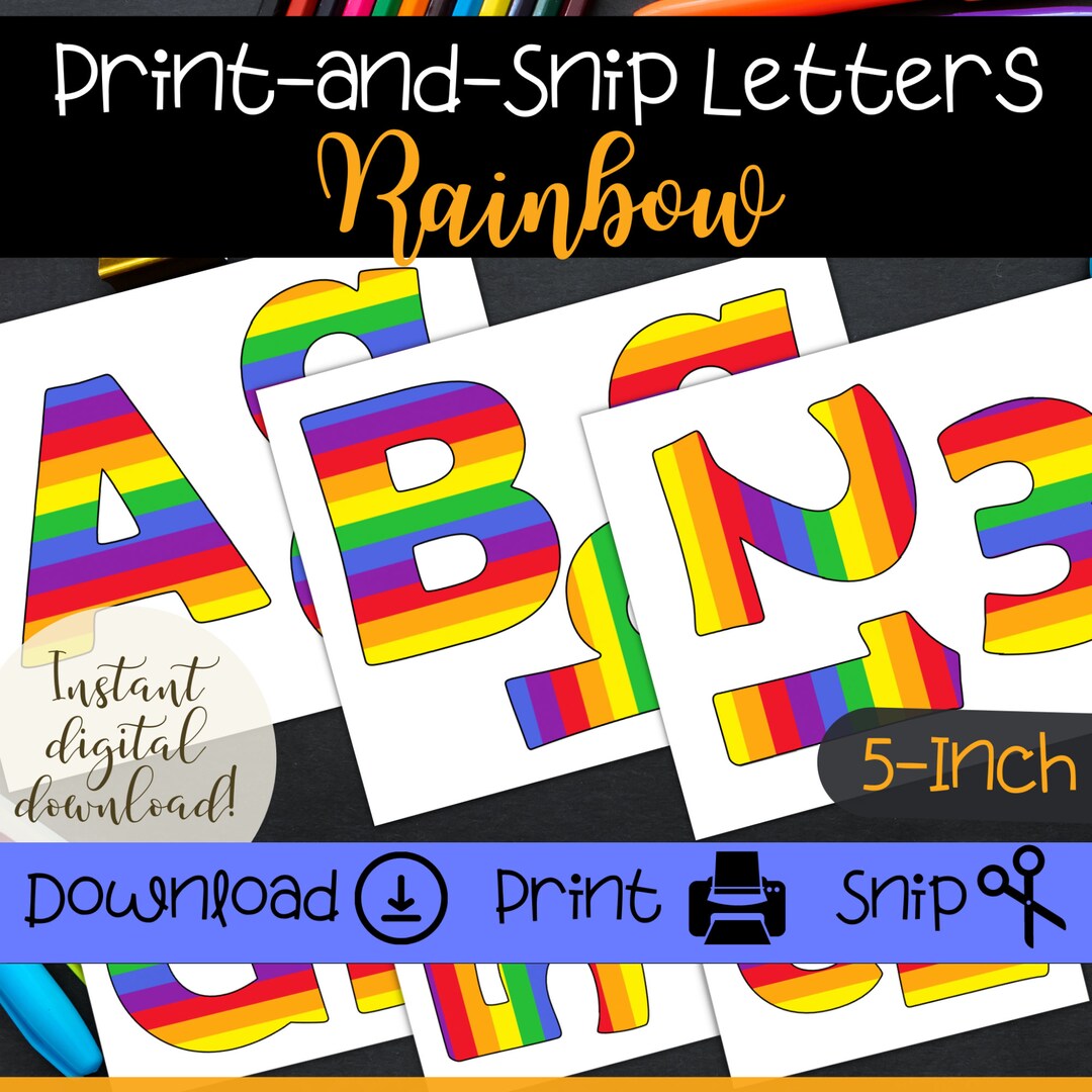Rainbow Bulletin Board Letters | Printable Letter Set for Teachers ...