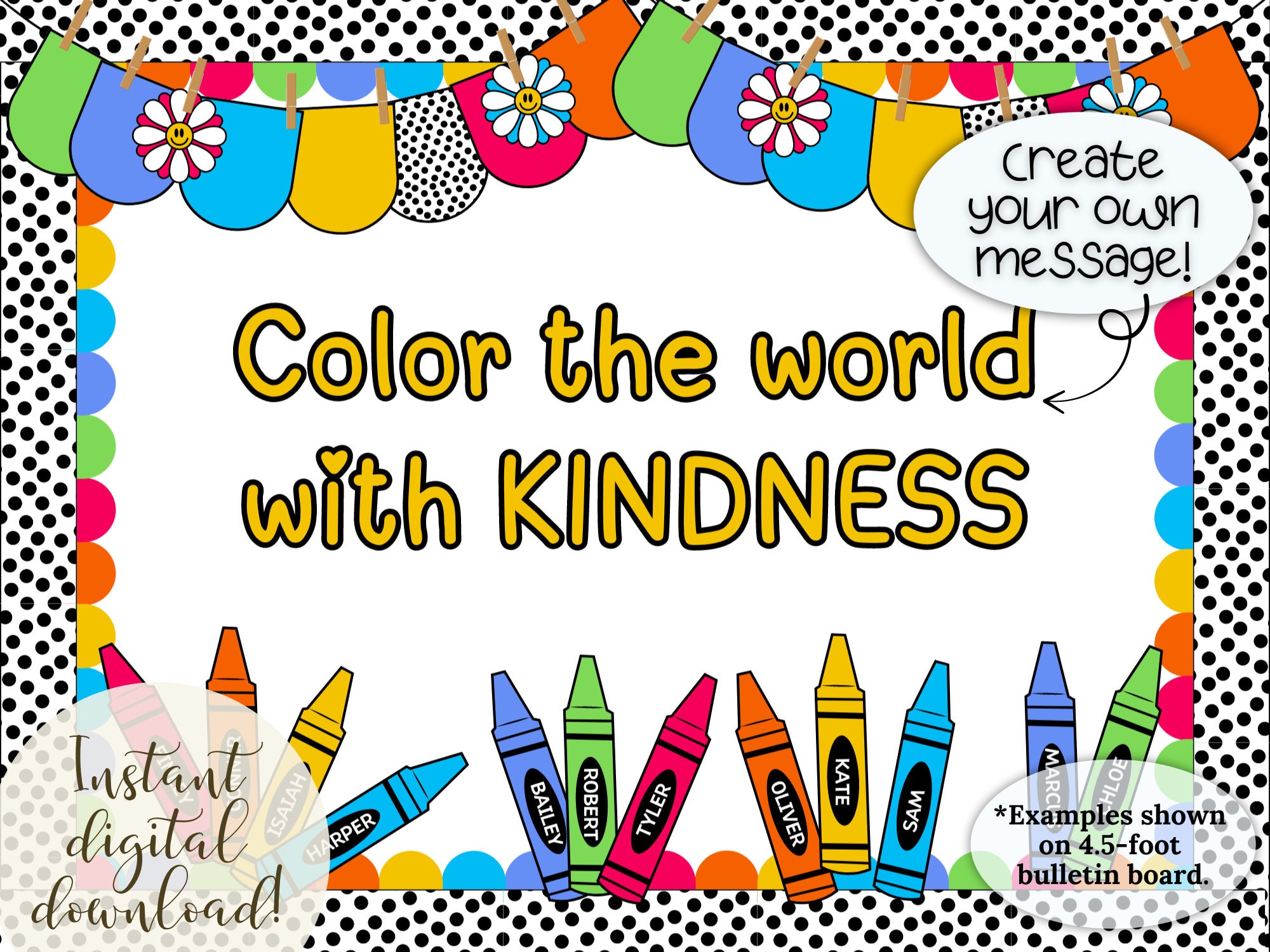 Crayon Theme Bulletin Board Set, Elementary Teacher Decor (printable ...
