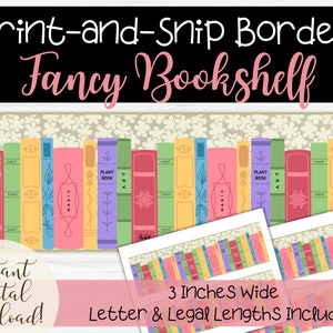 Bookshelf Bulletin Board Border: Teacher Library Decor (digital ...