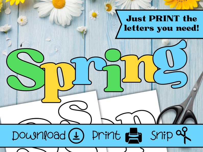 Printable Bulletin Board Letters 3 Inch & 5 Inch Letter Sets Teacher ...