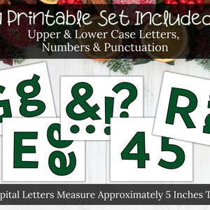 Forest Green Bulletin Board Letters | Printable 5 Inch Letter Set ...
