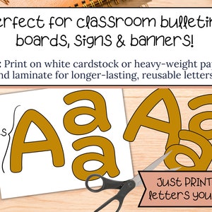 Bulletin Board Letter Set | Natural Bohemian Colors | Printable 5 Inch ...