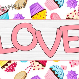 Valentine Cupcake Bulletin Board Set | Printable Pink Letters ...