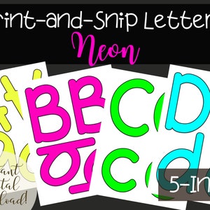 Neon Bulletin Board Letters | Printable Letter Set for Teachers | 5 ...