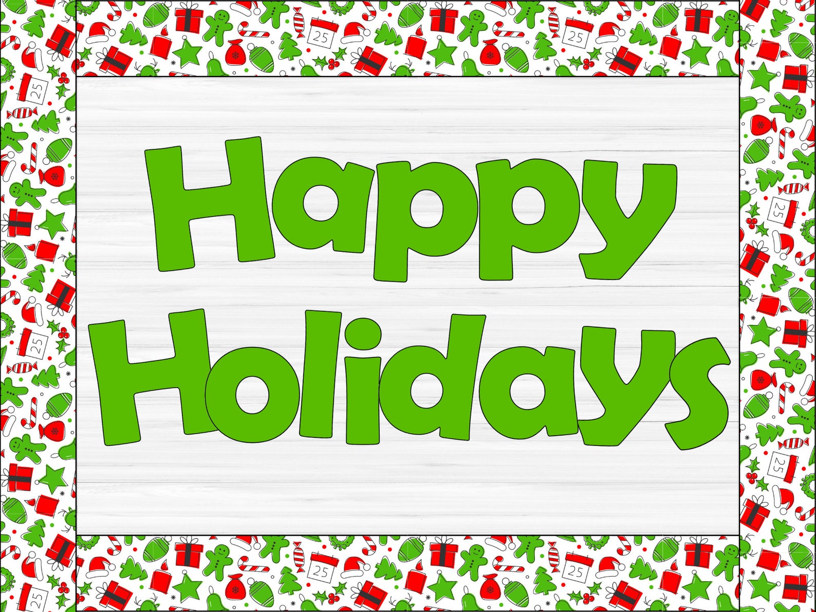 December Bulletin Board Set Printable Christmas Border and - Etsy