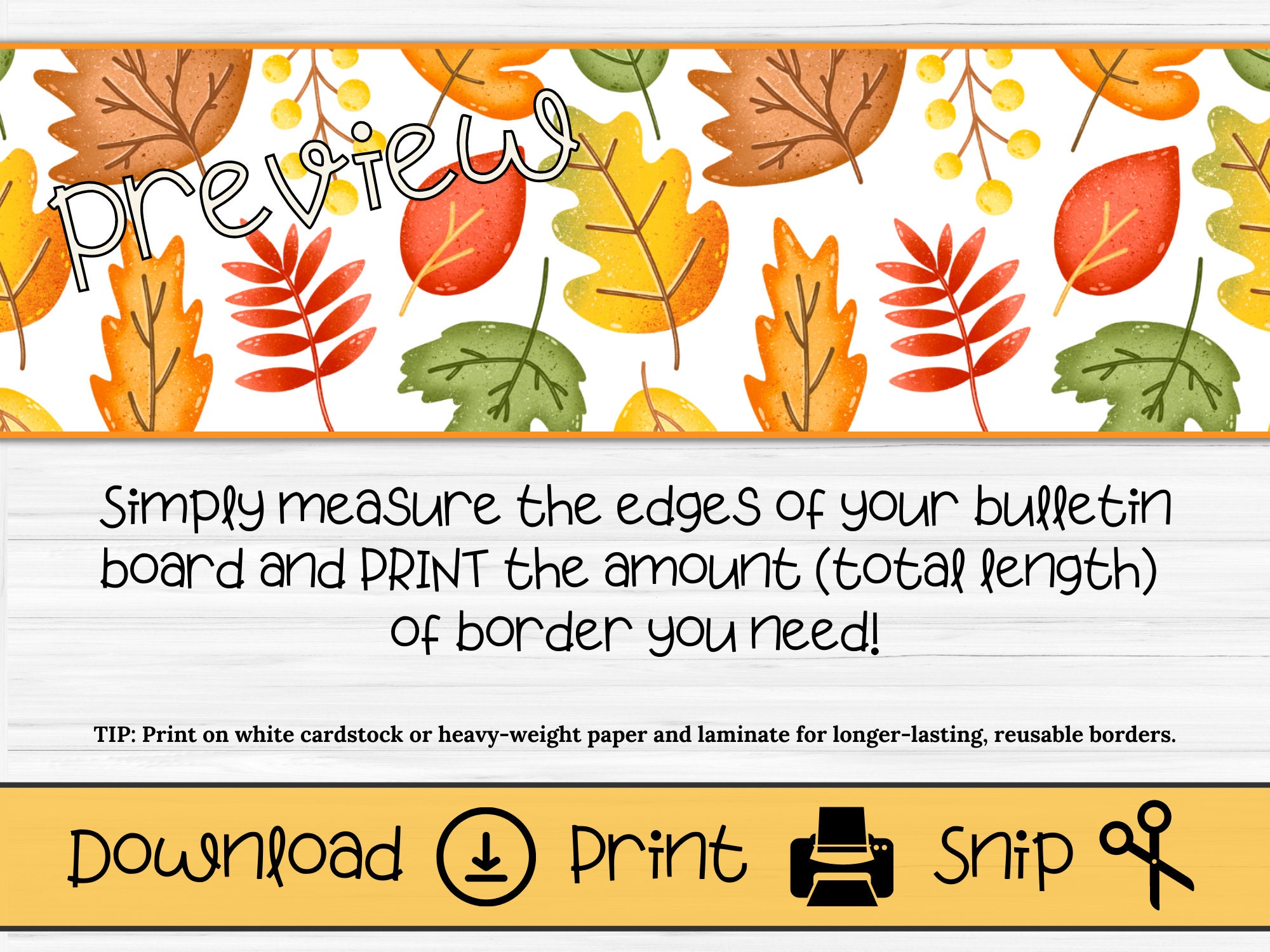 Fall Bulletin Board Border and Orange Letters Printable Fall Classroom ...