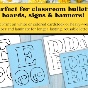 Printable Bulletin Board Letters | 3 Inch & 5 Inch Letter Sets ...