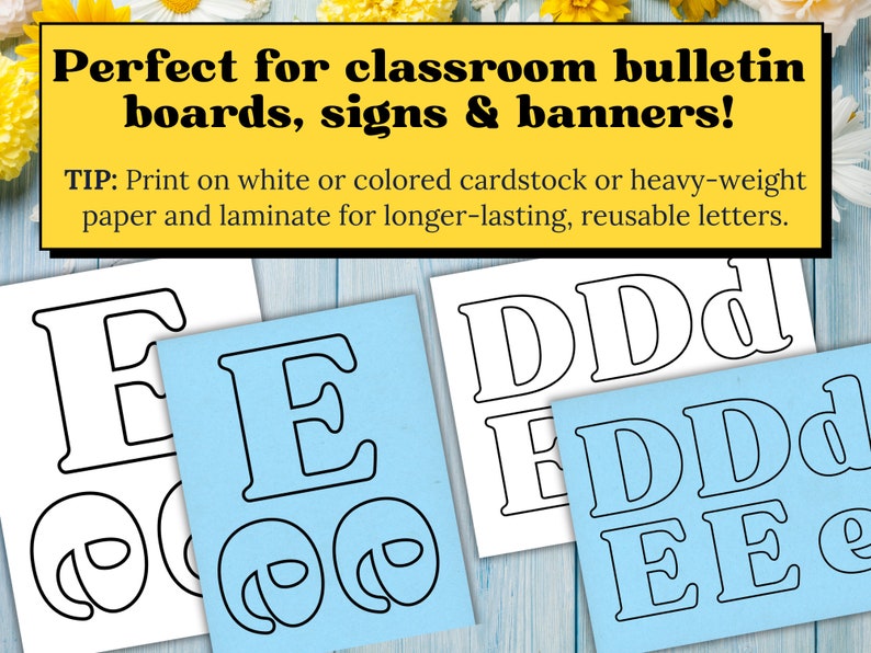Printable Bulletin Board Letters 3 Inch & 5 Inch Letter Sets Teacher ...