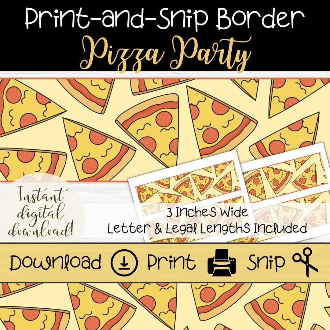 Bulletin Board Border | Pizza Party Theme | Printable Border Strips for ...