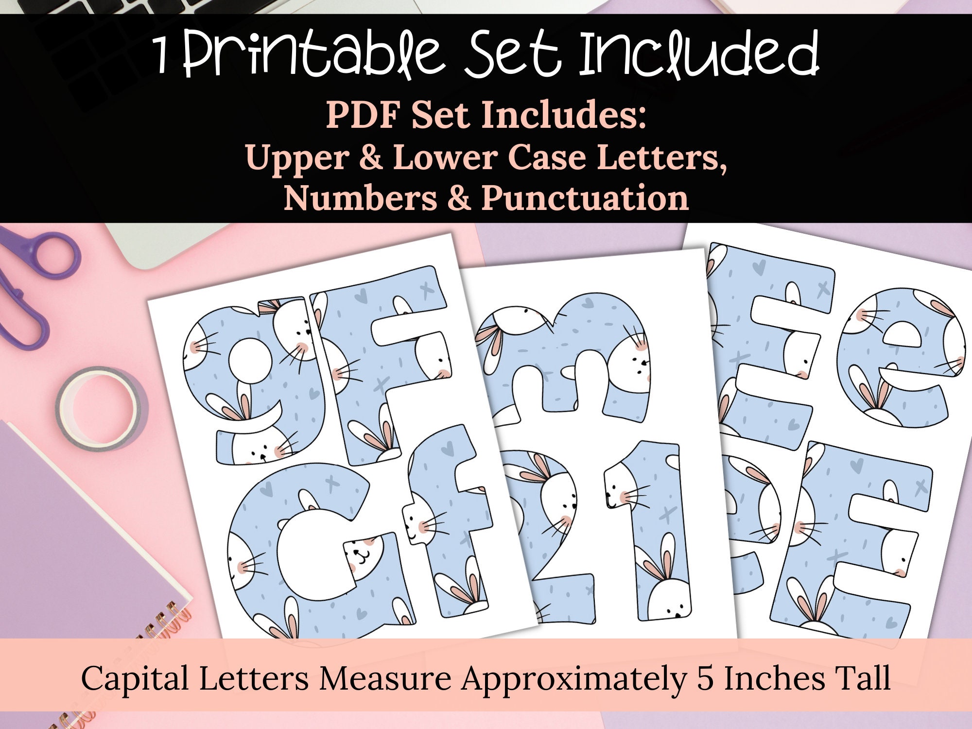 Easter Bunny Bulletin Board Letters Spring Classroom Decor Printable ...