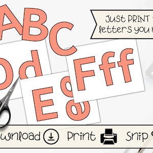 Coral Pink Bulletin Board Letters: Printable Teacher Decor (digital ...