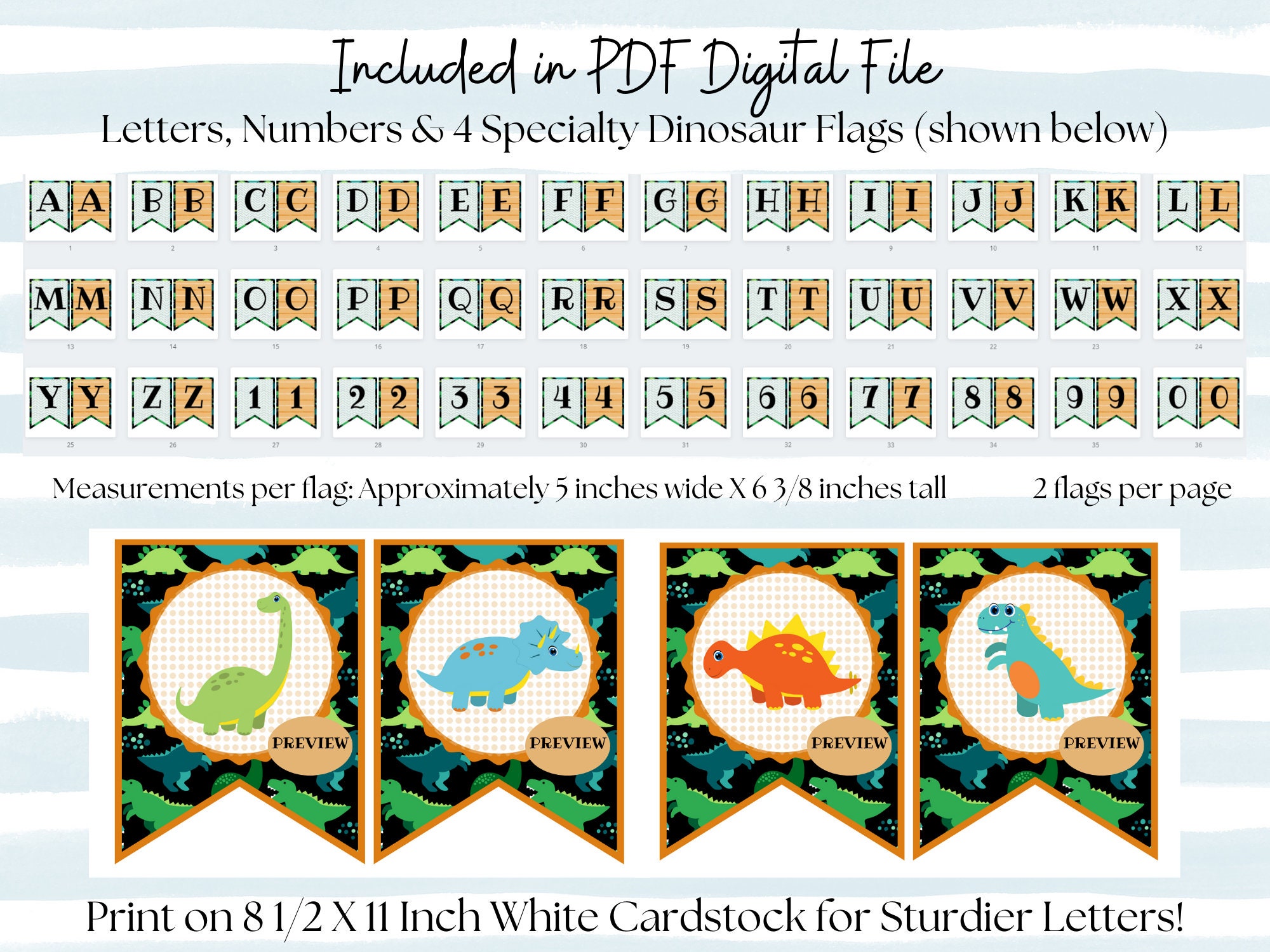 Printable Dinosaur Themed Bunting Banner Letters DIY Birthday - Etsy