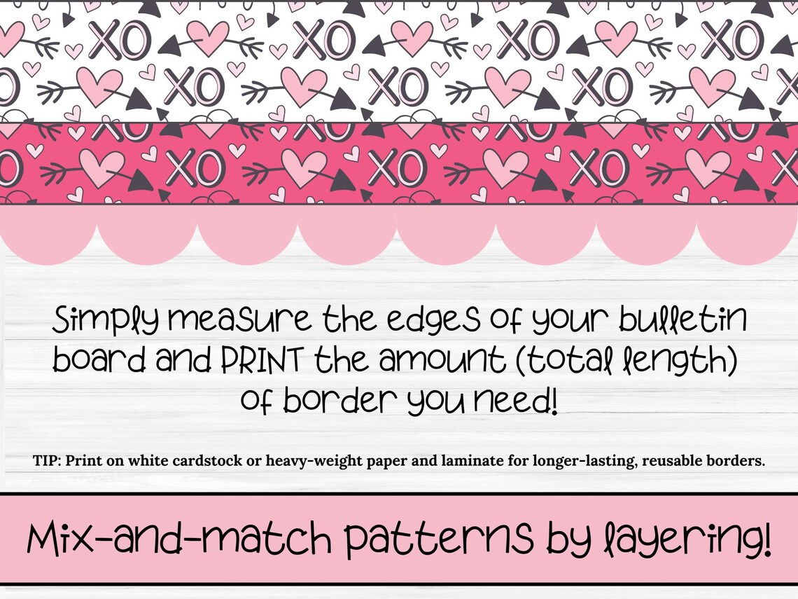 Valentine's Day Border Strips | Printable Bulletin Board Trim for ...