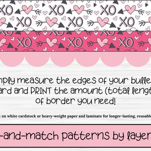 Valentine's Day Border Strips | Printable Bulletin Board Trim for ...