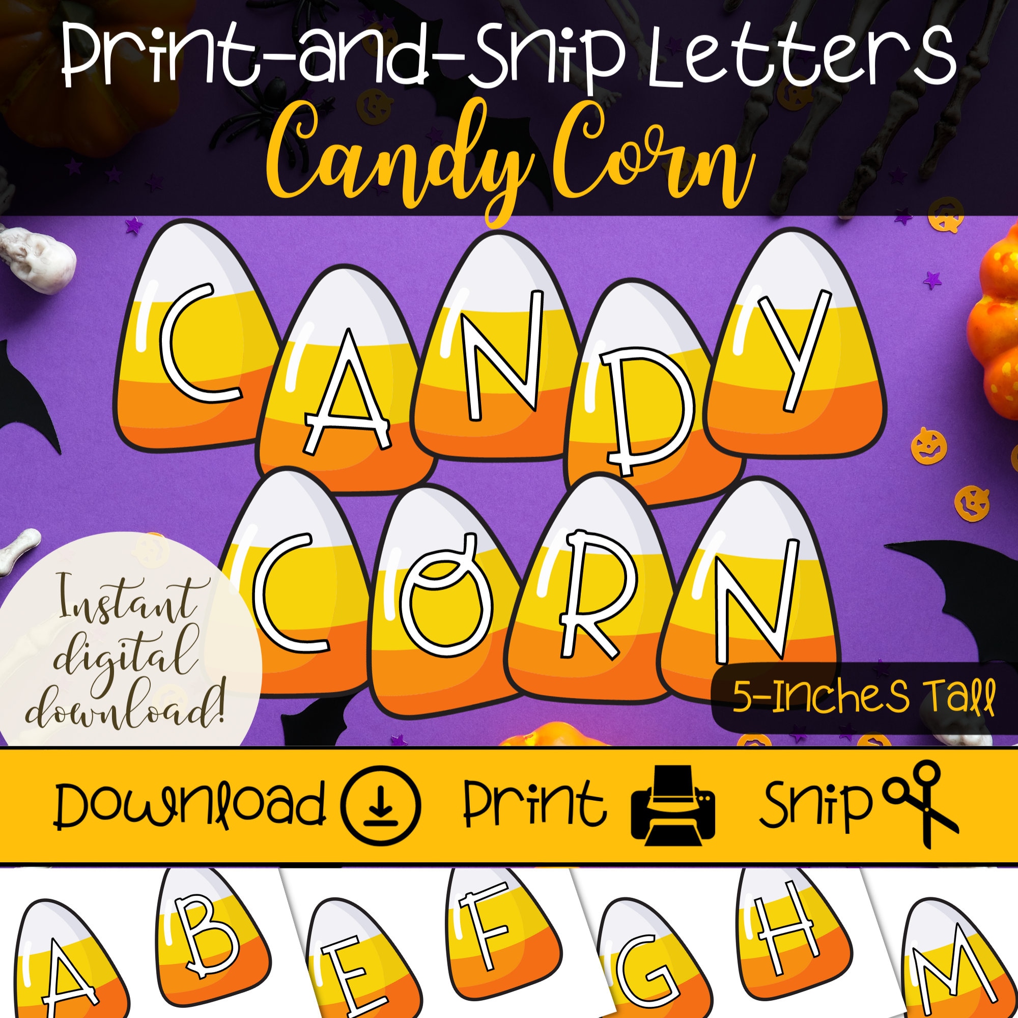 Candy Corn Letters Free Printable Halloween Candy Corn Alphabet And