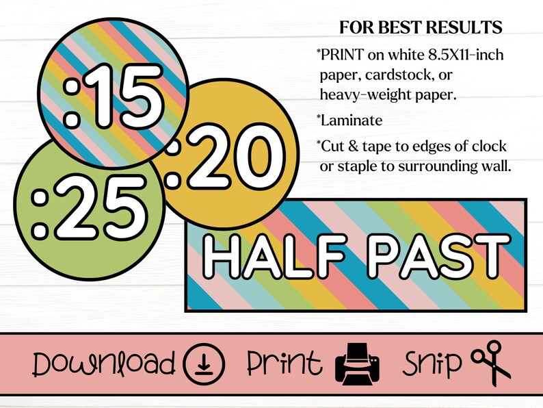 Classroom Clock Labels How to Tell Time Analog Clock Elementary ...