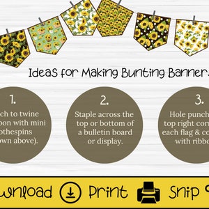 Yellow Sunflowers Bunting Banner Flags Bulletin Board Sunflower Theme ...